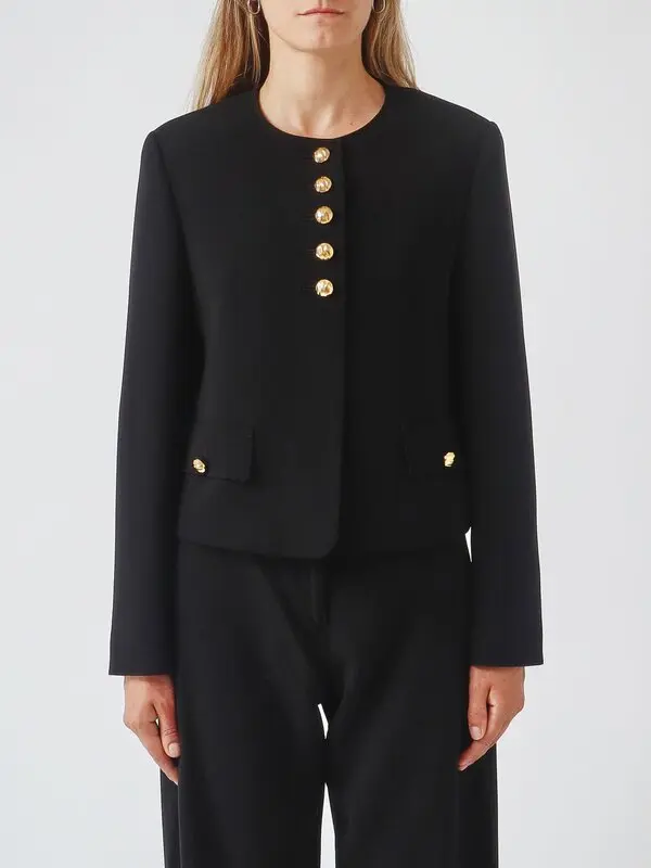 Max Mara Blazer With Gold Button Detailing - Black