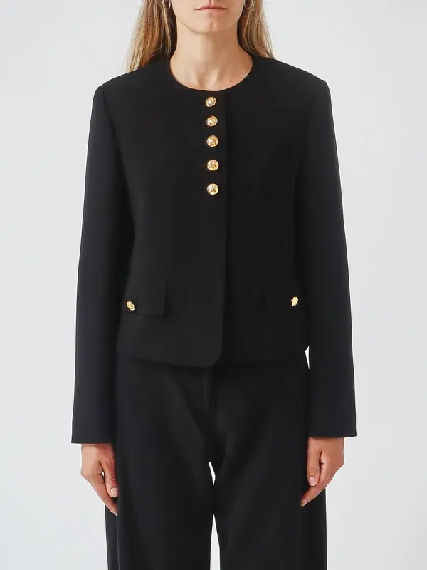 Max Mara Blazer With Gold Button Detailing - Black