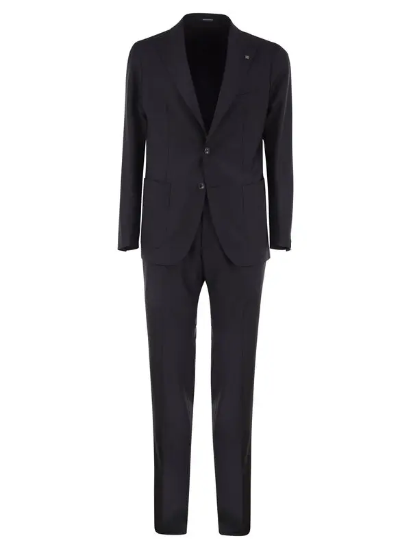 Tagliatore Single-breasted Virgin Wool Suit - Blue