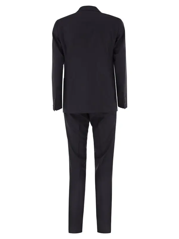 Tagliatore Single-breasted Virgin Wool Suit - Blue