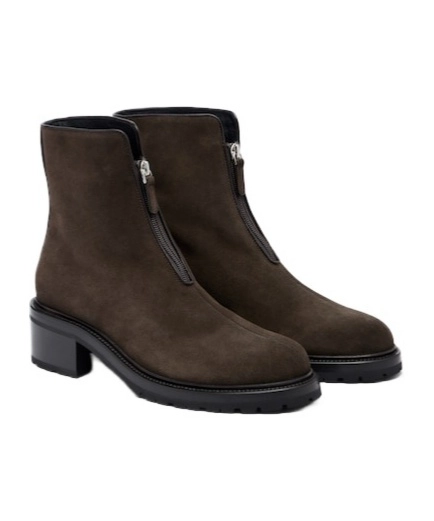 THE ROW Suede Ankle Boots - Black