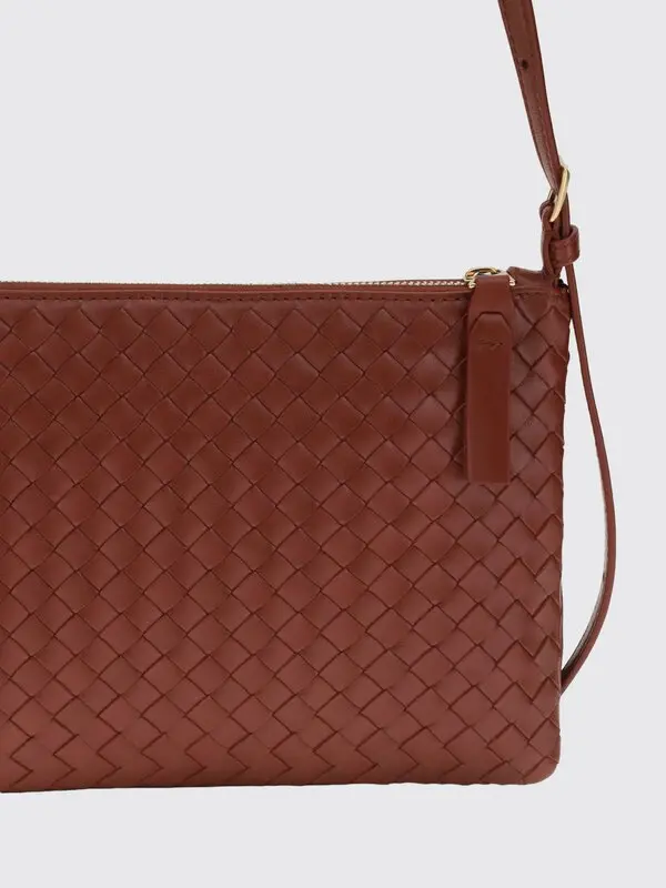 Bottega Veneta Small Woven Nappa Crossbody Bag - Red