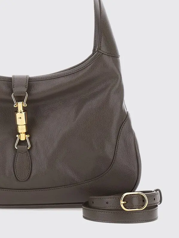 Gucci Jackie 1961 Medium Shoulder Bag In Black Grained Leather