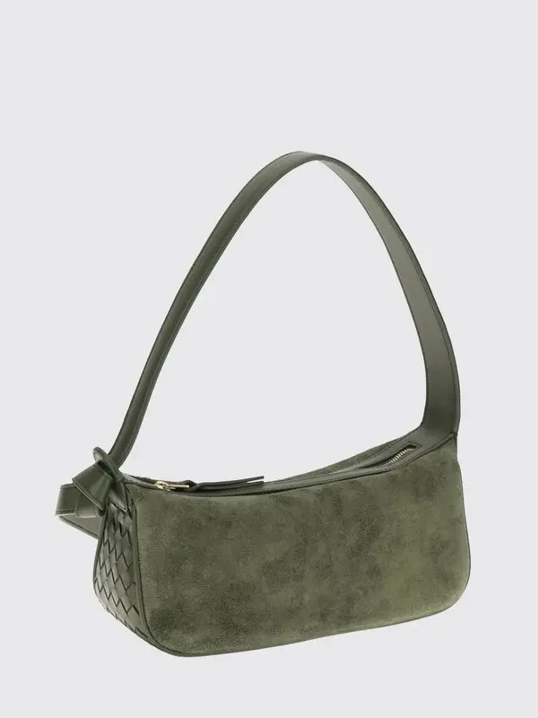Bottega Veneta Small Nodo Intrecciato Suede Shoulder Bag - Green