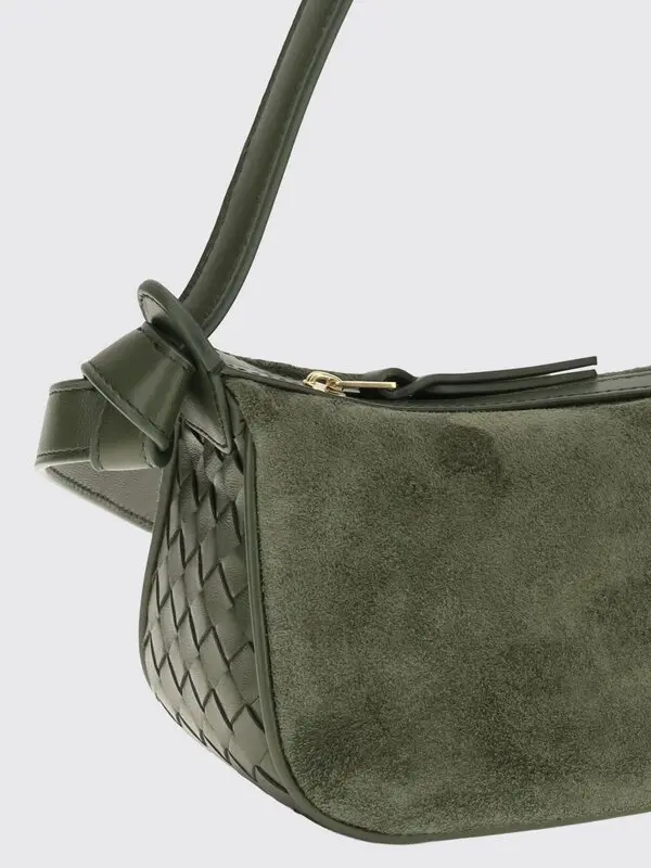 Bottega Veneta Small Nodo Intrecciato Suede Shoulder Bag - Green