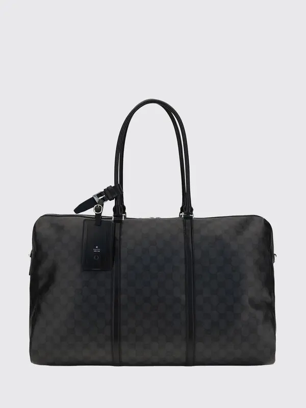 Gucci Gg Monogram Canvas Travel Bag With Leather Handles