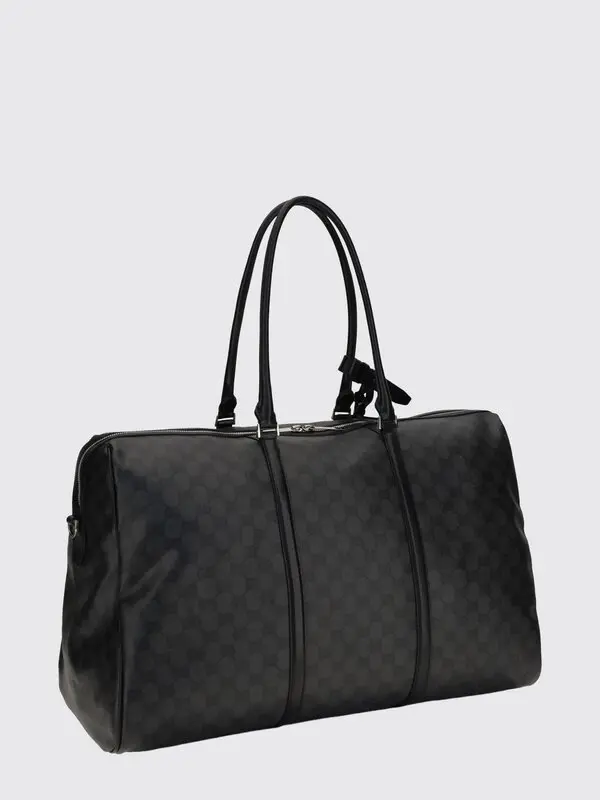 Gucci Gg Monogram Canvas Travel Bag With Leather Handles