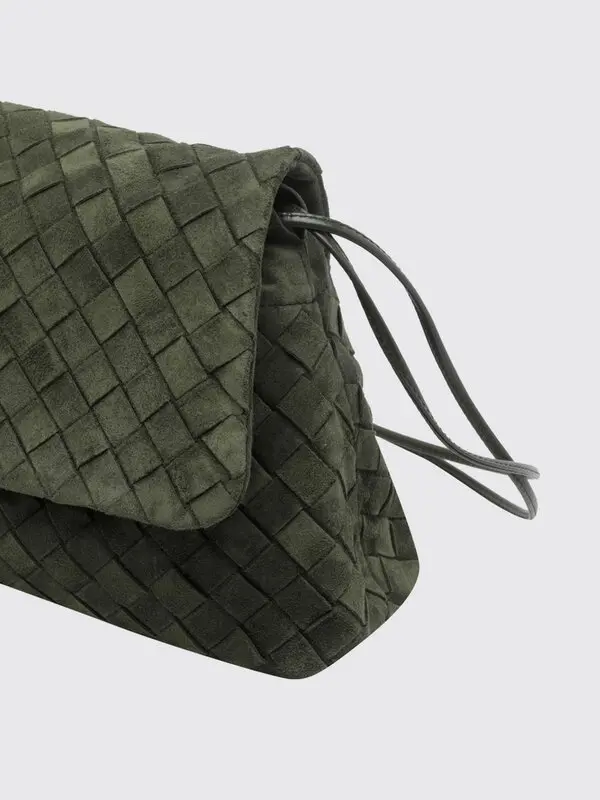 Bottega Veneta Giorno Woven Calfskin Shoulder Bag - Green