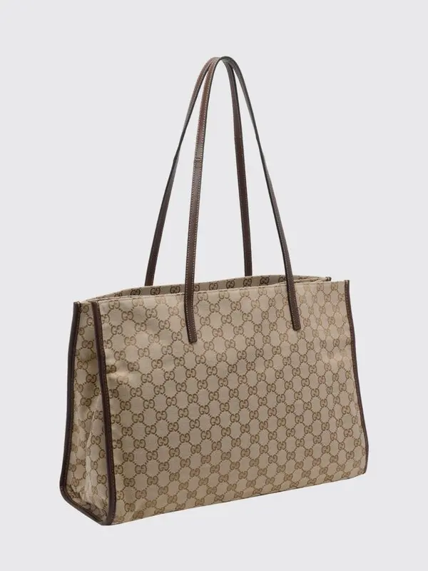 Gucci Monogram Jacquard Shoulder Bag With Double Leather Handle