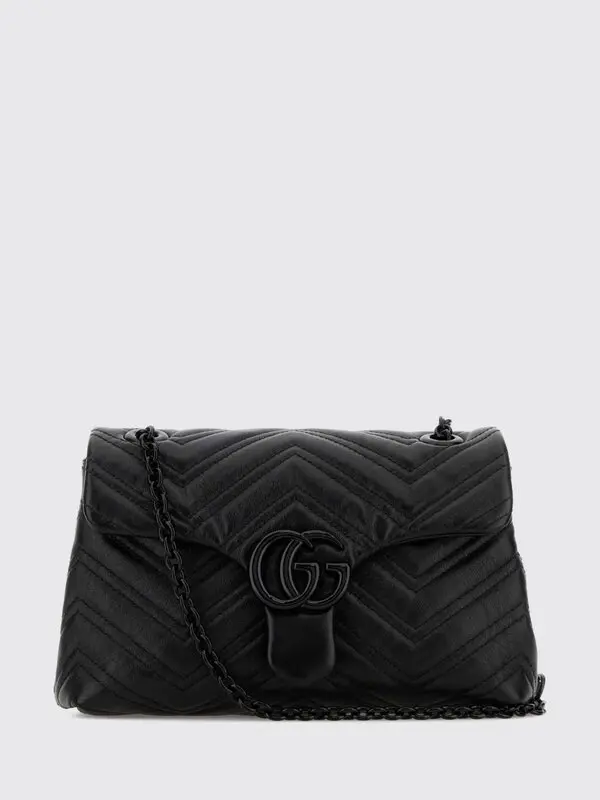 Gucci Gg Marmont Mini Shoulder Bag In Matelasse Nappa With Chain Strap - Black