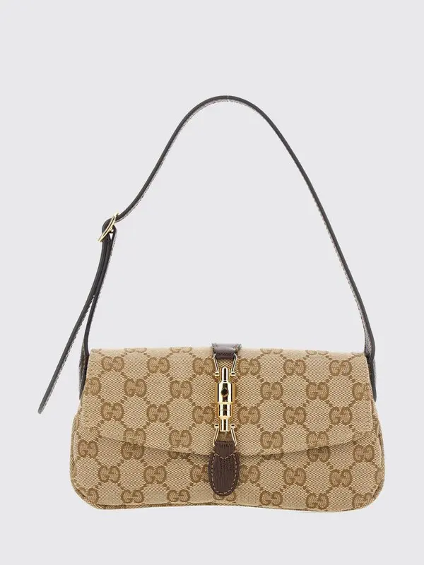 Gucci Mini Jackie Bag In Gg Jacquard With Removable Shoulder Strap - Cream
