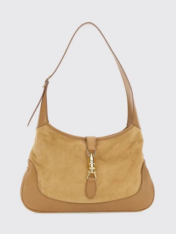 Gucci Jackie 1961 Medium Grained Leather Shoulder Bag With Piston Closure
