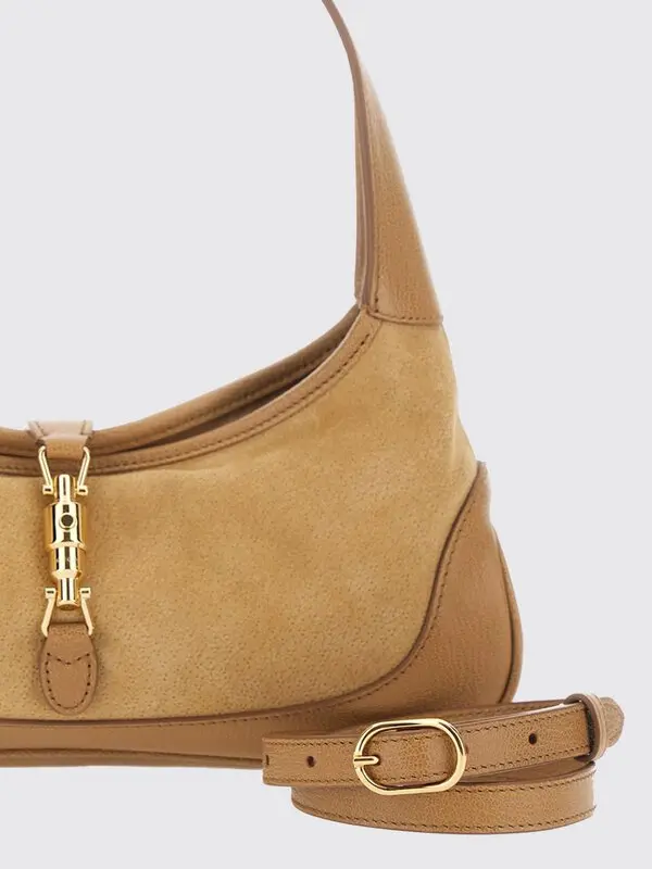 Gucci Jackie Slim Shoulder Bag In Grained Leather With Piston Lock