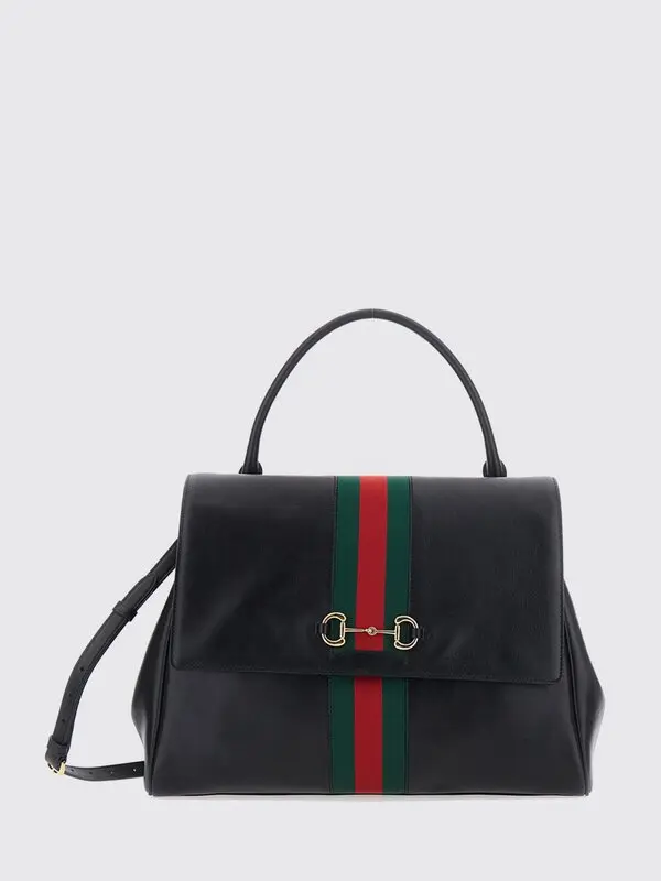 Gucci Large Paparazzo Smooth Leather Shoulder Bag With Horsebit Detail - Black