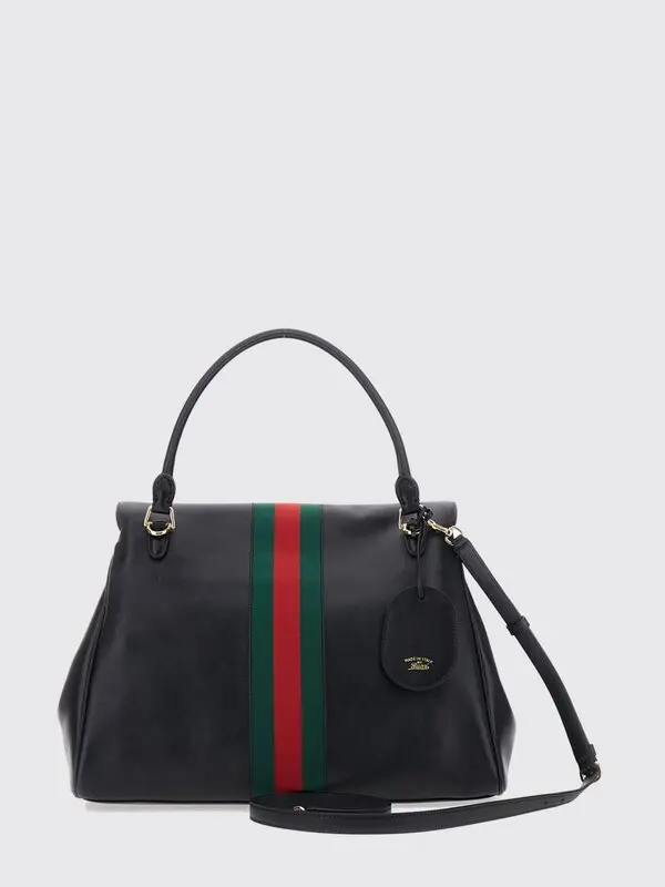 Gucci Large Shoulder Bag With Horsebit Detail - Black