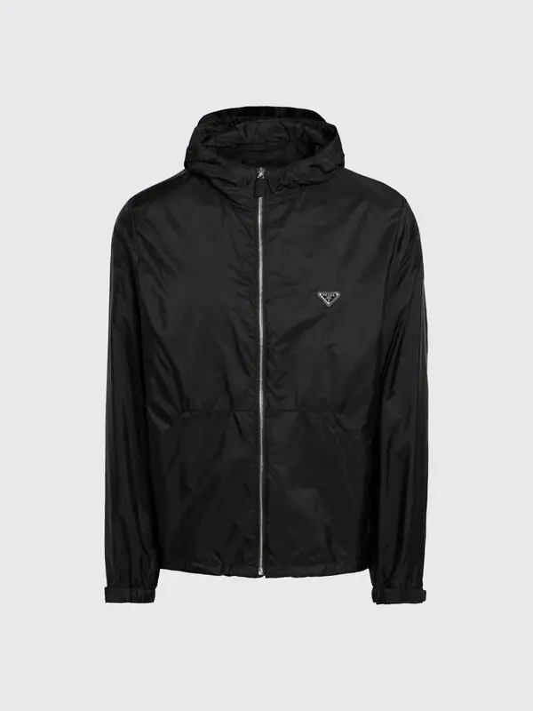 Prada Hooded Nylon Windbreaker - Black