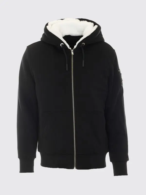 Moose Knuckles Cotton-blend Hooded Zip-up Sweatshirt With Kangaroo Pocket