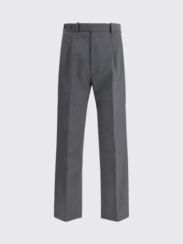 Prada Wool Blend Cotton Trousers - Gray