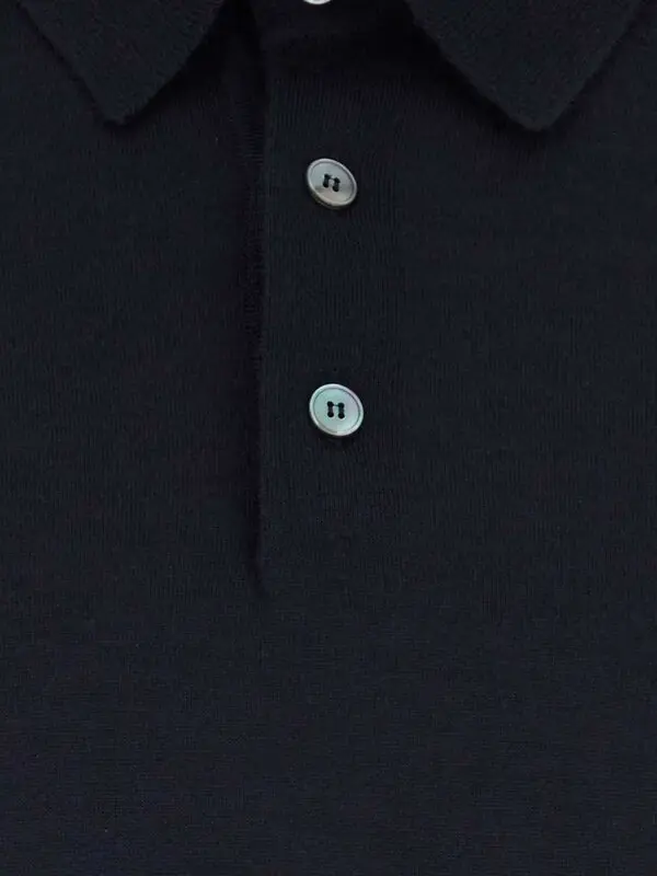 Zegna Cashmere And Silk Long-sleeved Knit Polo