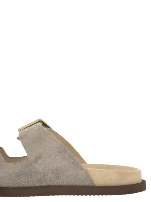 Brunello Cucinelli Urban Slides In Washed Suede