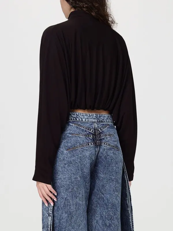 ALAIA Alaia Viscose Blend Crop Bomber Jacket With Zip