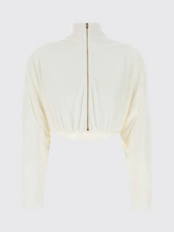 ALAIA Alaia Viscose Blend Crop Bomber Jacket With Zip