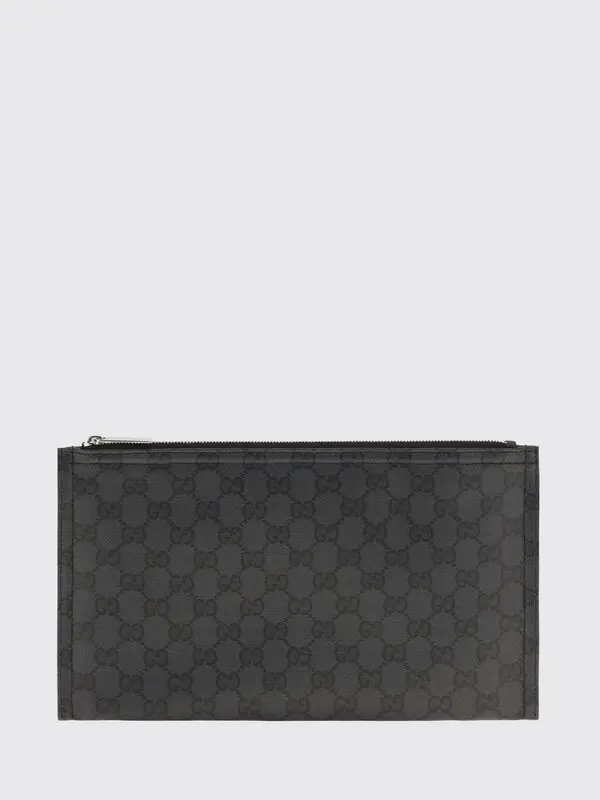 Gucci Gg Supreme Fabric Envelope Document Holder - Black
