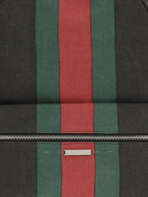 Gucci Cotton Canvas Backpack With Web Stripe Detail