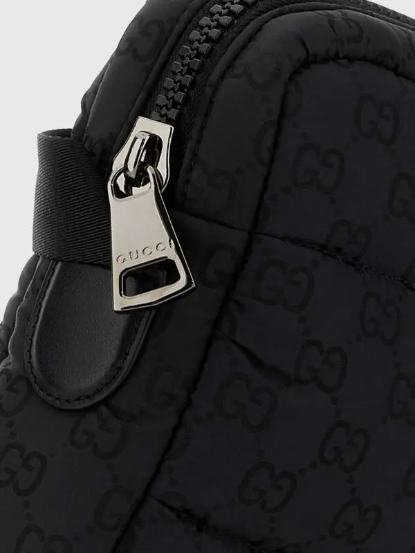 Gucci Gg Motif Quilted Nylon Crossbody Bag With Logo Strap