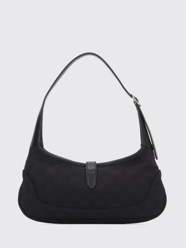 Gucci Jackie Slim Gg Monogram Jacquard Fabric Shoulder Bag - Black