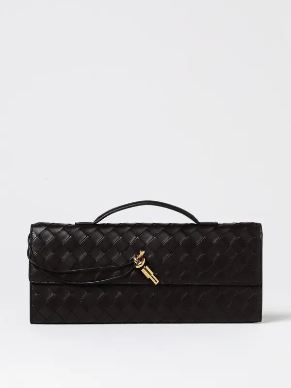 Bottega Veneta Andiamo Intrecciato Nappa Clutch - Brown