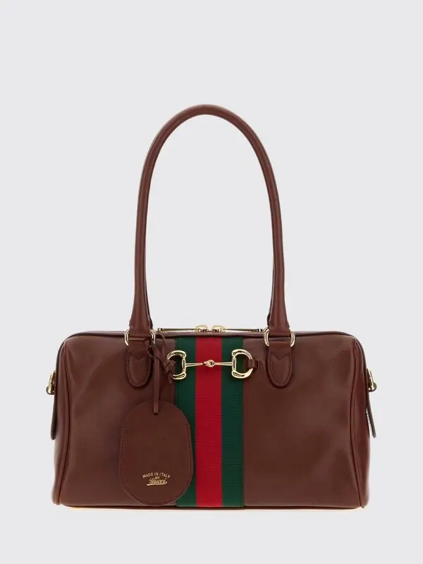 Gucci Borsetto Shoulder Bag In Smooth Leather With Horsebit Detail - Brown