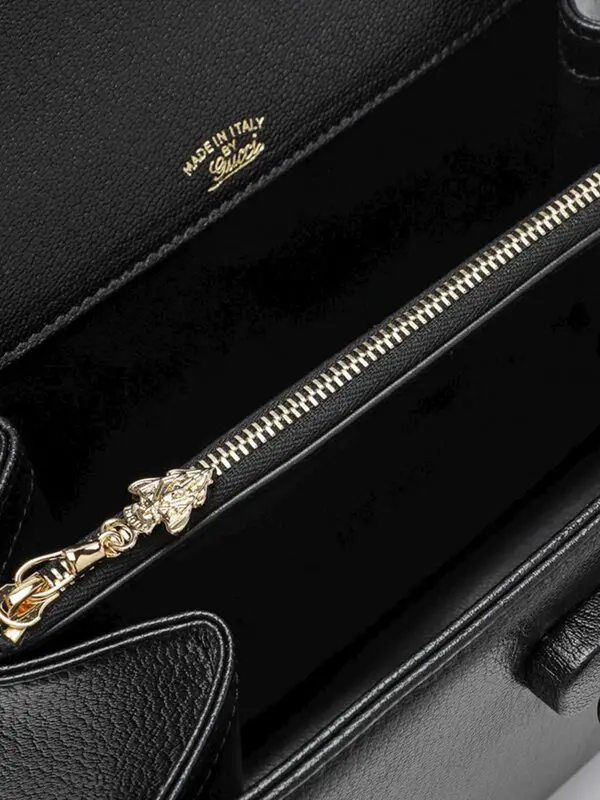 Gucci Bamboo Small Goat Leather Shoulder Bag With Turn-lock Closure