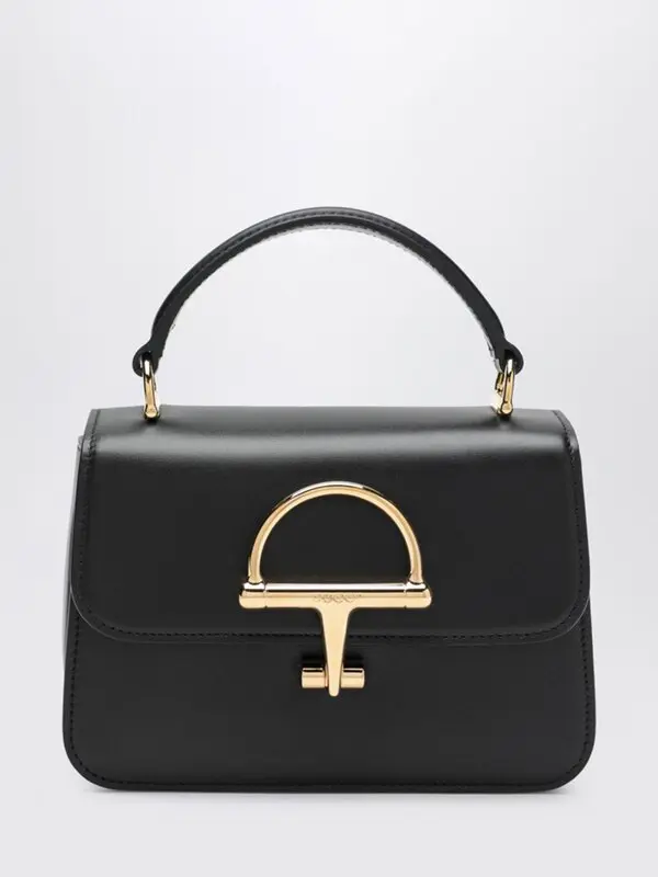 Gucci Siena Mini Handbag In Smooth Calfskin With Horsebit Detail - Black