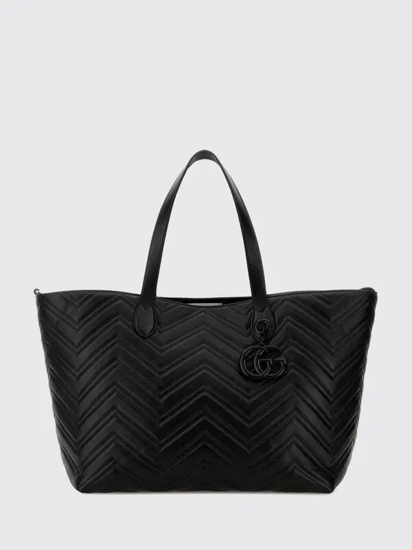 Gucci Gg Marmont Matelasse Nappa Chevron Shoulder Bag - Black