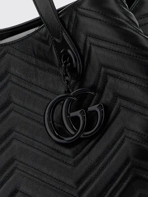 Gucci Gg Marmont Matelassé Nappa Chevron Shoulder Bag - Black