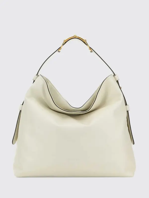 Gucci Beatrix Large Leather Shoulder Bag With Horsebit Detail - White