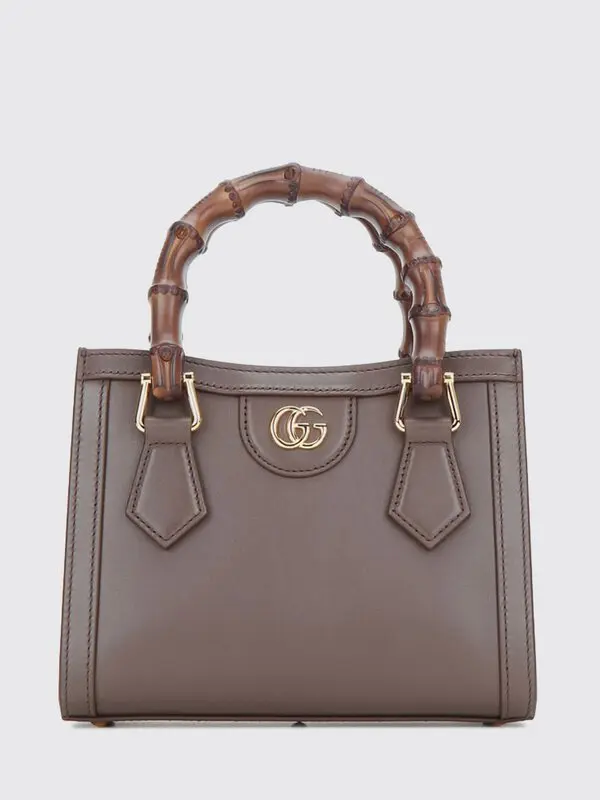 Gucci Diana Mini Smooth Leather Top Handle Bag With Bamboo Handles - Brown