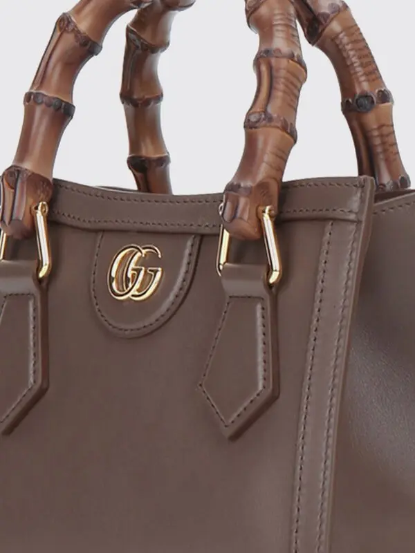 Gucci Diana Mini Smooth Leather Top Handle Bag With Bamboo Handles - Brown