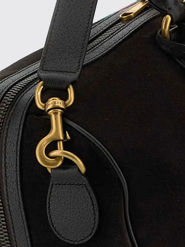 Gucci Savoy Medium Suede Monogram Travel Bag