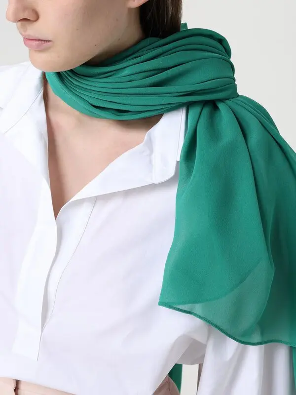 Max Mara Silk Georgette Stole - Green
