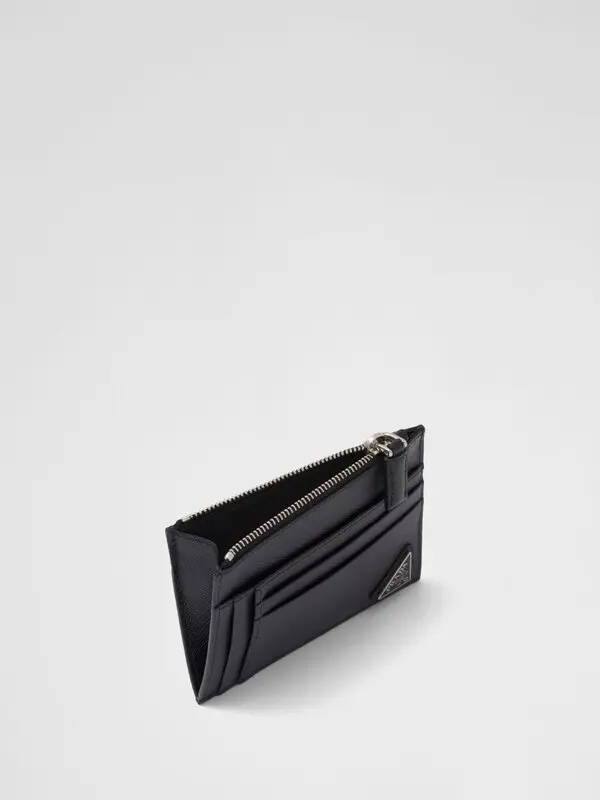 Prada Leather Credit Card Holder With Logo
