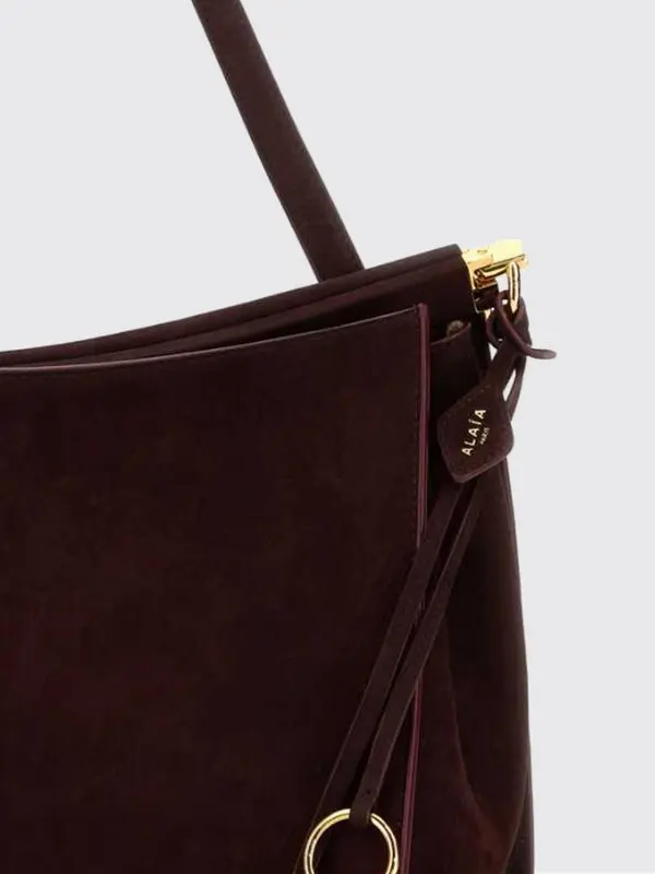 ALAIA Alaia "le Click" Shoulder Bag In Burgundy Nabuk