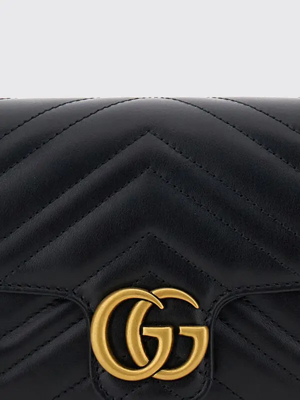 Gucci Gg Marmont Matelassé Chevron Nappa Mini Shoulder Bag - Black