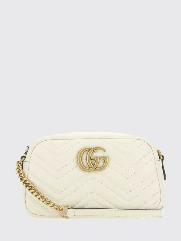 Gucci Gg Marmont Matelasse Chevron Nappa Shoulder Bag - White