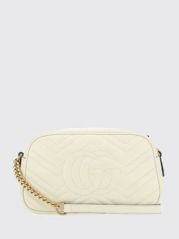 Gucci Gg Marmont Matelassé Chevron Nappa Shoulder Bag - White
