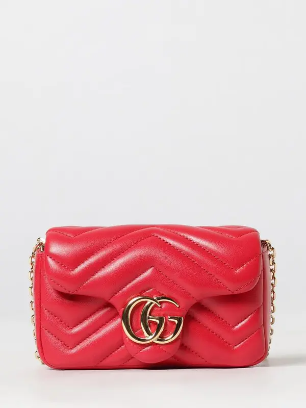 Gucci Gg Marmont Matelasse Nappa Mini Shoulder Bag - Red