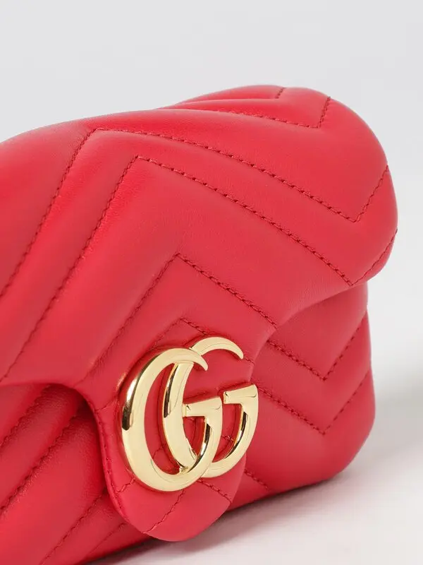 Gucci Gg Marmont Matelassé Nappa Mini Shoulder Bag - Red