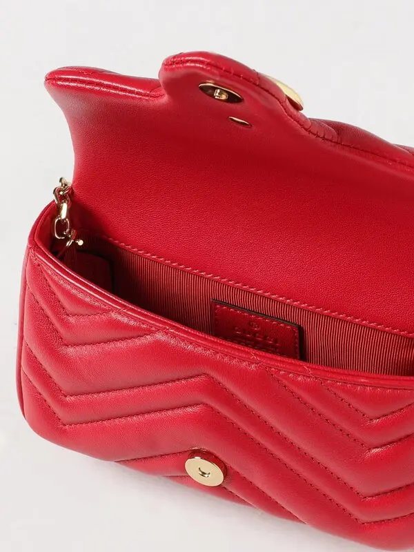 Gucci Gg Marmont Matelassé Nappa Mini Shoulder Bag - Red