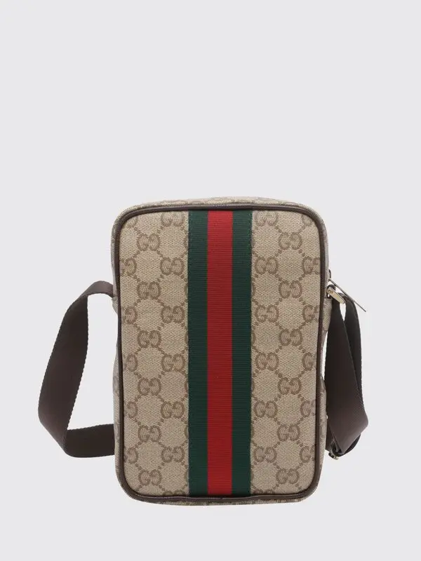 Gucci Gg Jacquard Fabric Crossbody Bag With Stripe Detail - Cream
